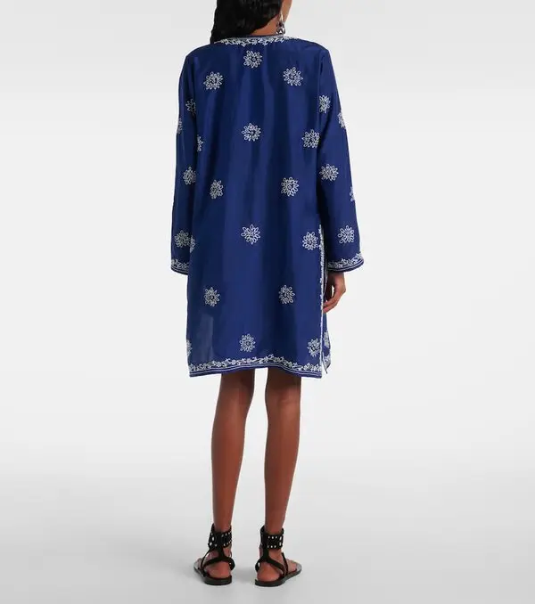 JULIET DUNN Embroidered Silk Tunic