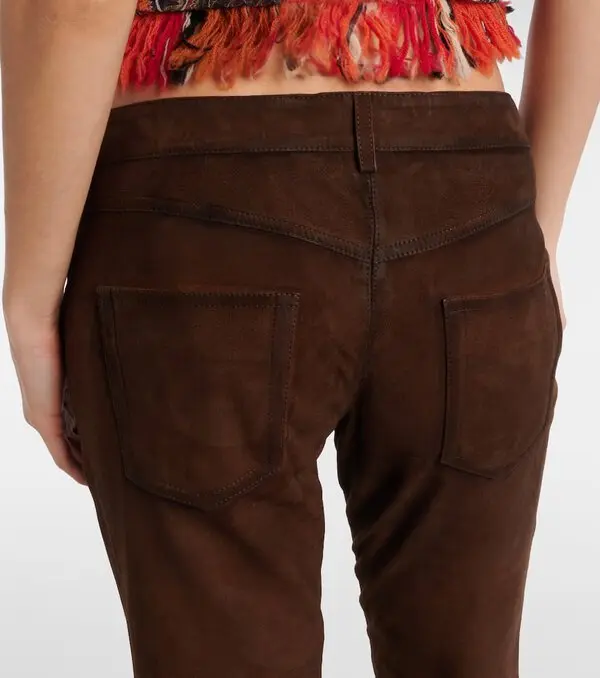 Isabel Marant Étoile Vanel Low-rise Suede Lace-up Pants - Brown