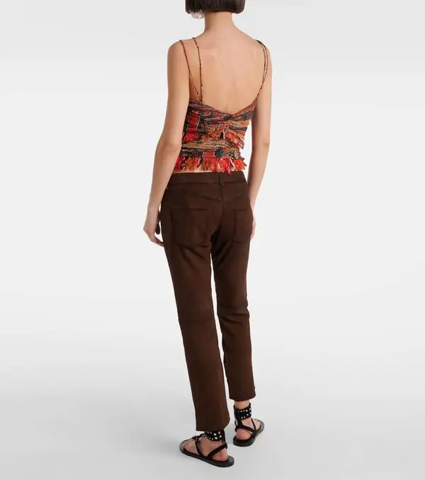 Isabel Marant Étoile Vanel Low-rise Suede Lace-up Pants - Brown