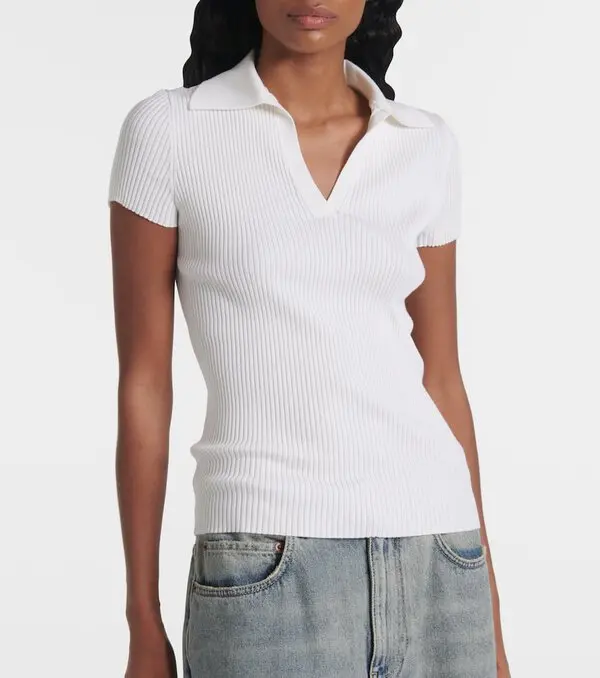 Balenciaga Ribbed-knit Wool-blend Polo Sweater