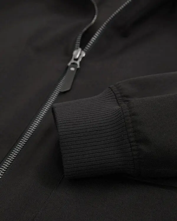 REISS Funnel-neck Zip Jacket - Black