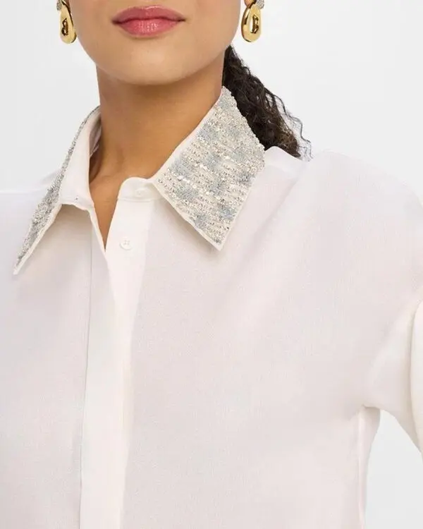Dice Kayek Embroidered Collar Blouse