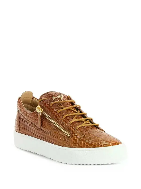 GIUSEPPE ZANOTTI Frankie Double-zip Low-top Sneakers - Brown