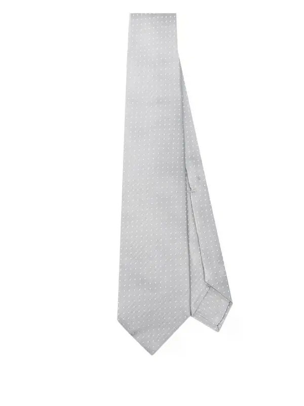 BARBA NAPOLI Polka-dot Neck Tie - Grey
