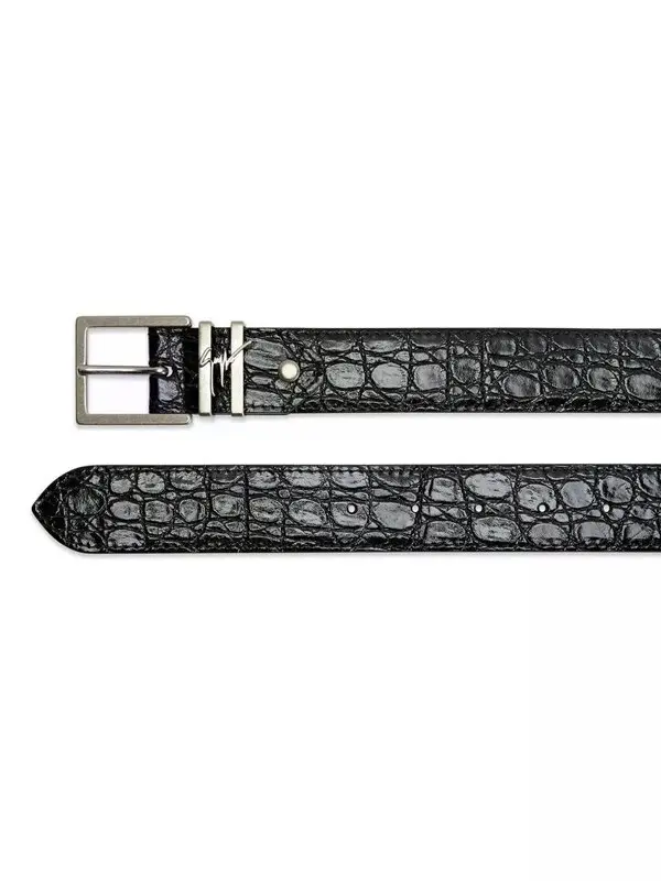 GIUSEPPE ZANOTTI Teodore Embossed Belt - Black