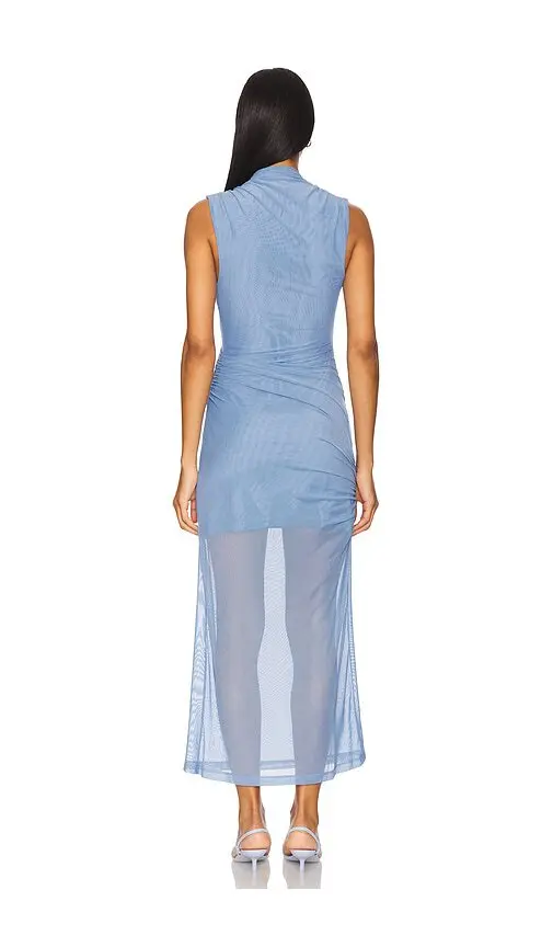 mesh corset dress long Black Scoop Neck Satin Dress With Mesh Corset Back And Seamline Detail
