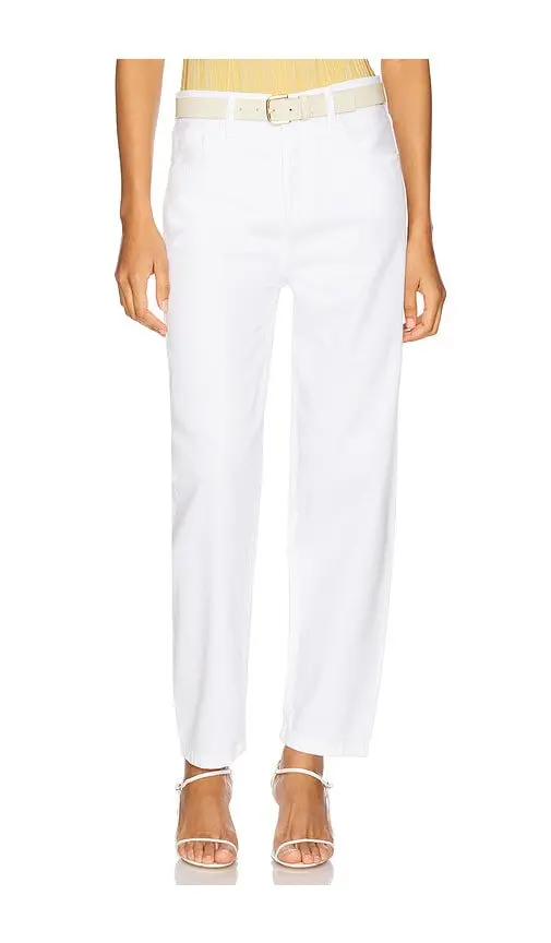 FAVORITE DAUGHTER The Nikki Mid Rise Barrel Jeans In White