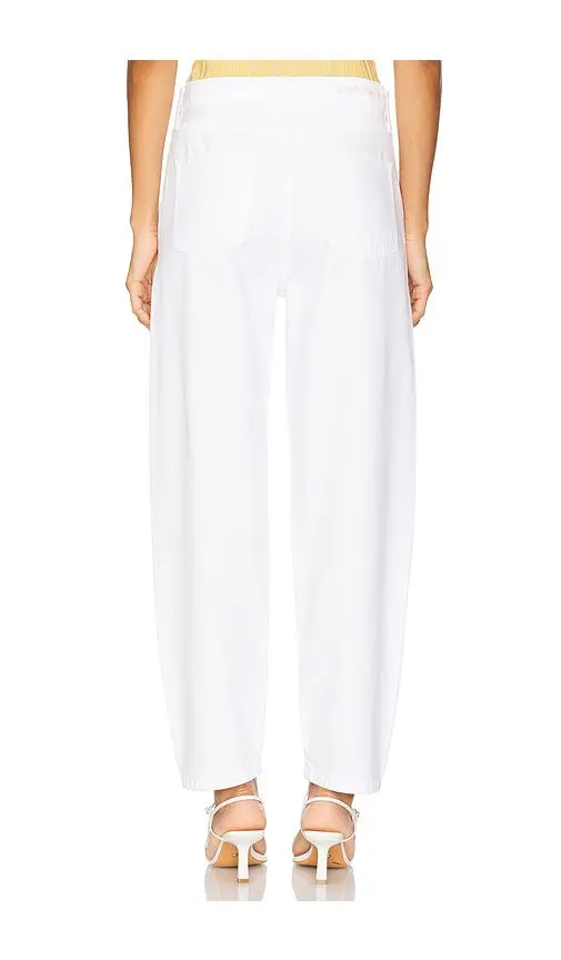 FAVORITE DAUGHTER The Nikki Mid Rise Barrel Jeans In White