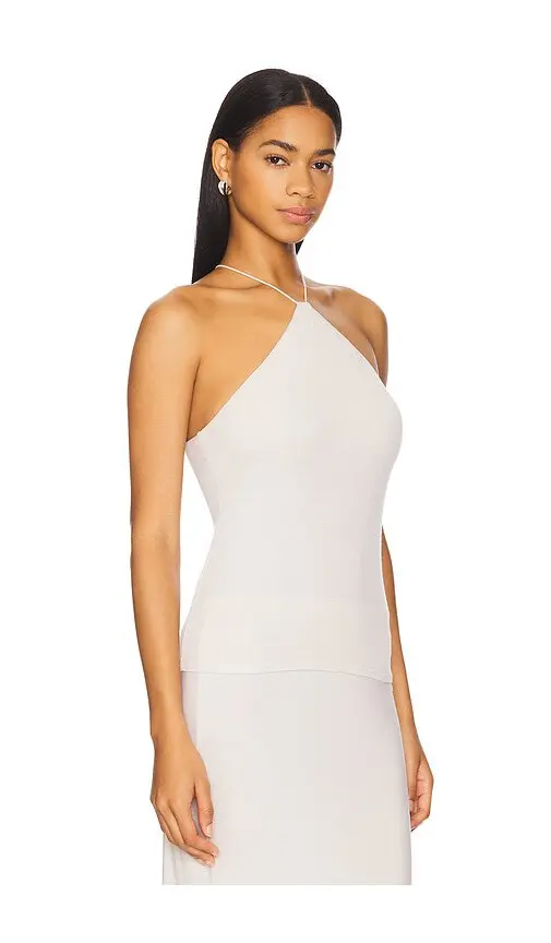 Enza Costa Silk Knit Halter Tank Top - Canvas