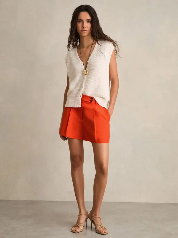 REISS Raine Tailored Linen Shorts