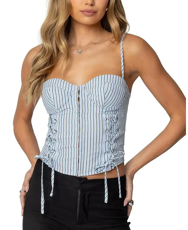 EDIKTED Lois Pinstripe Corset