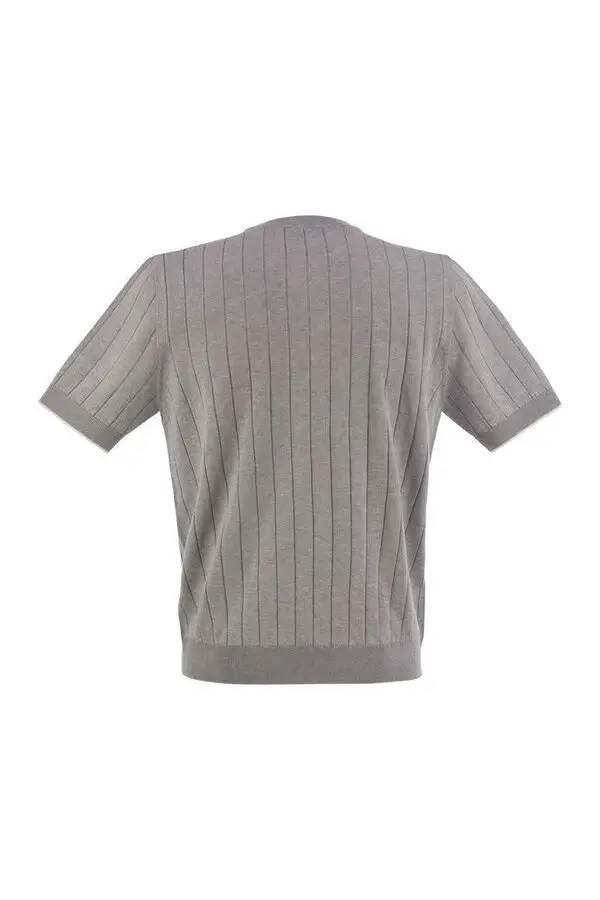 Peserico T-Shirt In Pure Cotton Yarn In Grey - 43% Off