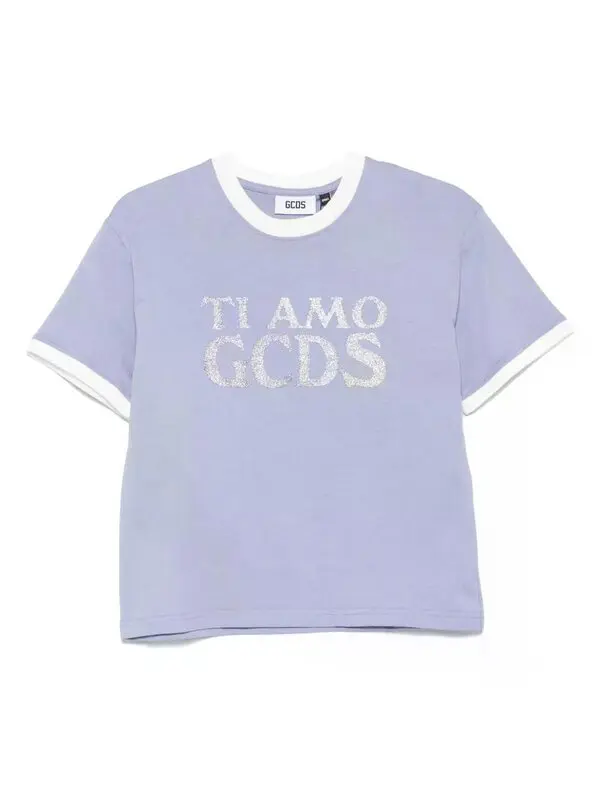 Gcds Ti Amo' Glittered T-shirt - Purple
