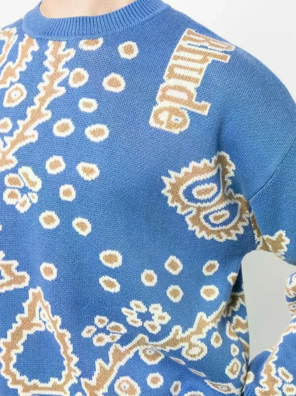 Rhude Bandana-knit Sweater - Blue