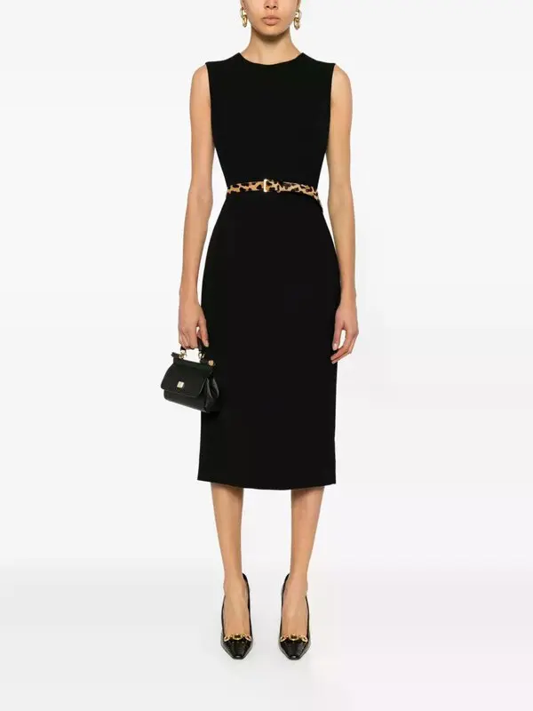 Dolce & Gabbana Dna Sleeveless Midi Dress - Black