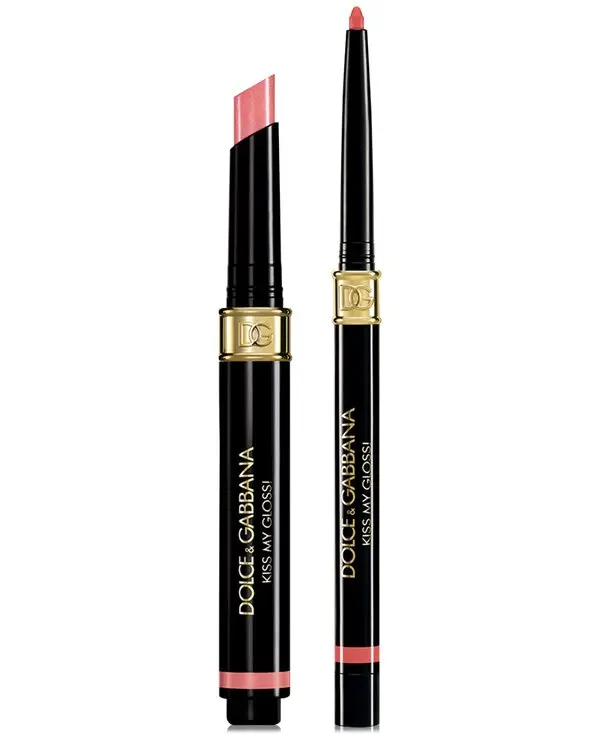 Dolce & Gabbana 2-pc. Kiss My Gloss! 4d Gloss Stick & Lip Liner Set 02 Giggle - 01 Whisper - Rosey Pink Liner And Pink P