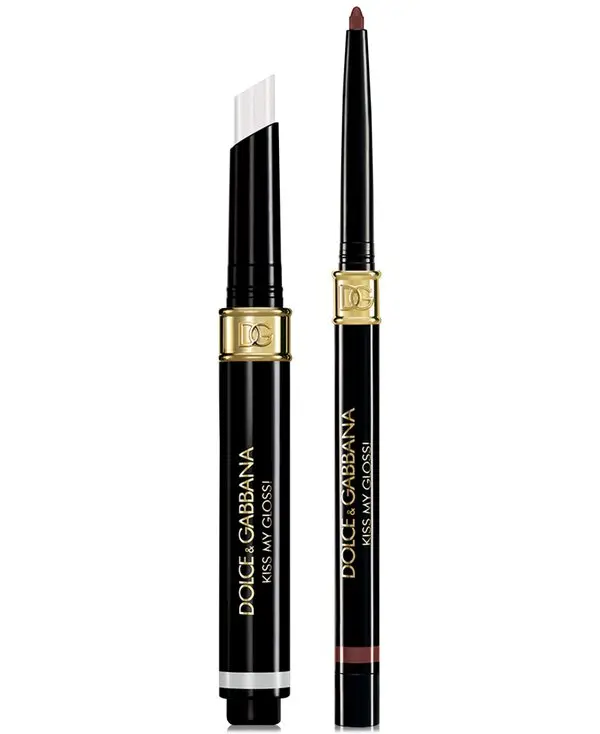 Dolce & Gabbana 2-pc. Kiss My Gloss! 4d Gloss Stick & Lip Liner Set 02 Giggle - 04 Gossip - Burgundy Liner And Transpare