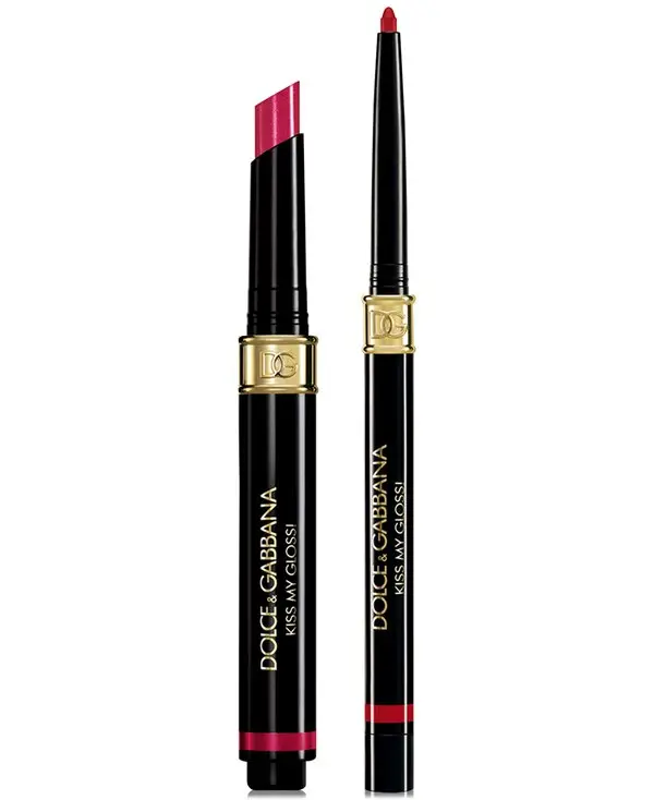 Dolce & Gabbana 2-pc. Kiss My Gloss! 4d Gloss Stick & Lip Liner Set 02 Giggle - 05 Pout - Classic Red Liner And Soft Red