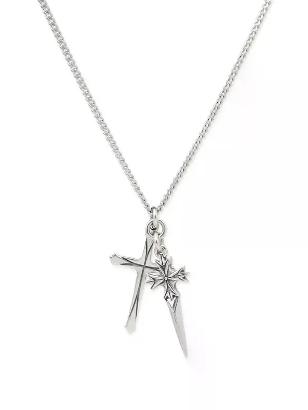 Emanuele Bicocchi Pugnale Cross Pendant Necklace - Silver