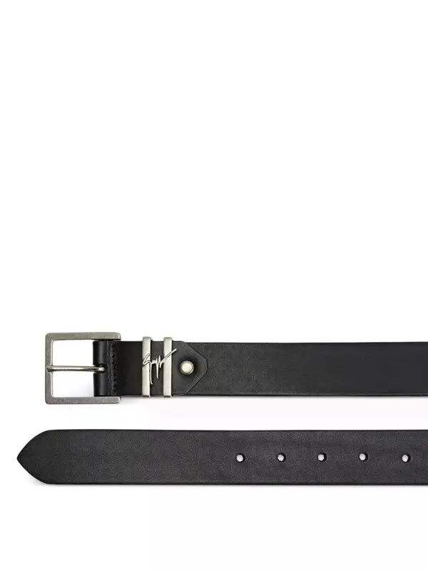 GIUSEPPE ZANOTTI Teodore Leather Belt - Black