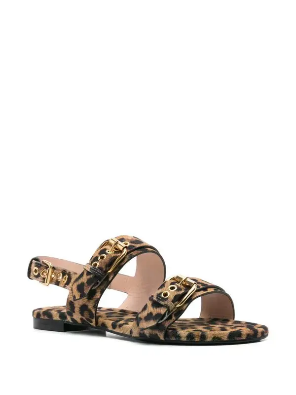 Agl Buckled Leopard Print Sandals