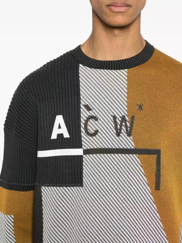 A-COLD-WALL* Geometric-intarsia Bone Sweater