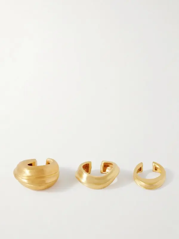 Completedworks Set Of Three -plated Ear Cuffs - Gold
