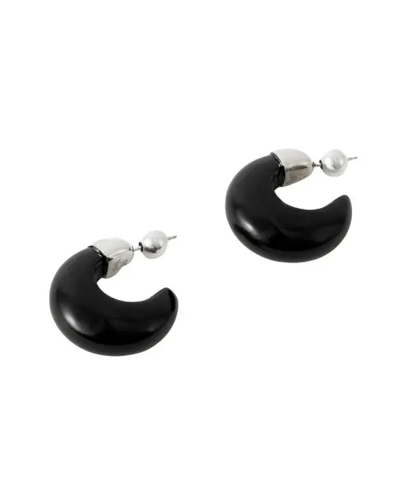 SOPHIE BUHAI Donut Onyx Hoop Earrings - Black