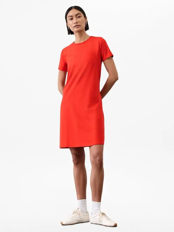athleta red dress Athleta Ruched Sleeveless Red Dress Size XLT