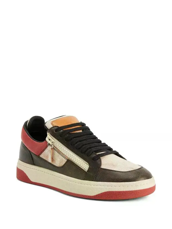 GIUSEPPE ZANOTTI Double-zip Low-top Sneakers - Red