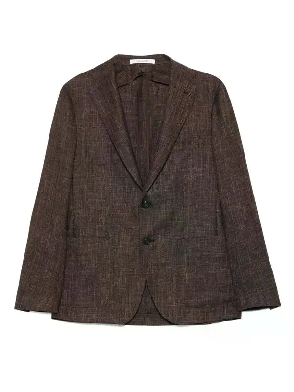 Tagliatore Mélange-effect Blazer - Brown