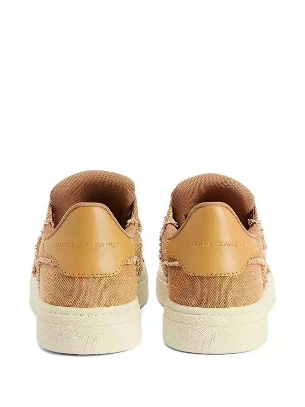 GIUSEPPE ZANOTTI Frayed-detail Low-top Sneakers - Brown