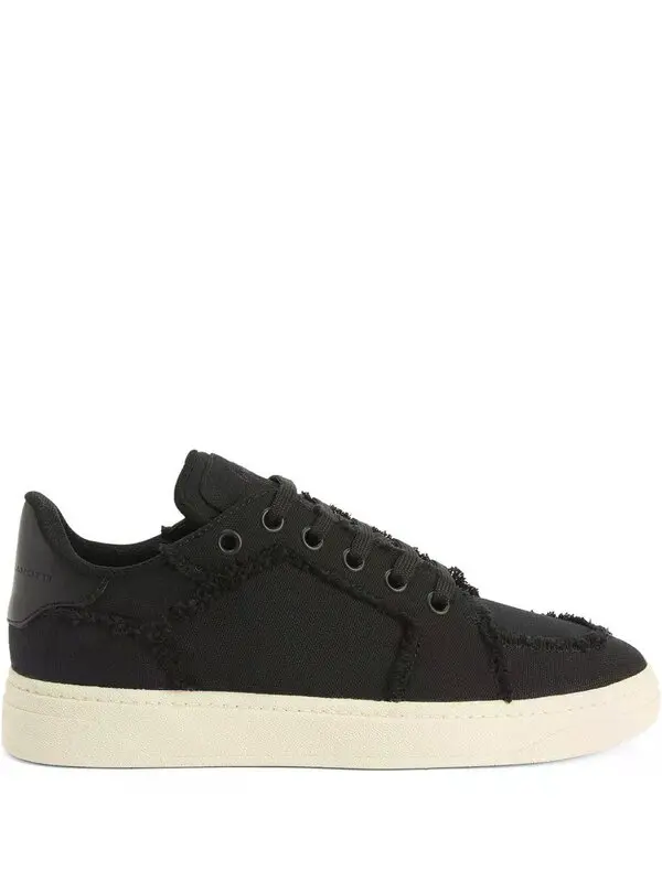 GIUSEPPE ZANOTTI Frayed-detail Low-top Sneakers - Black