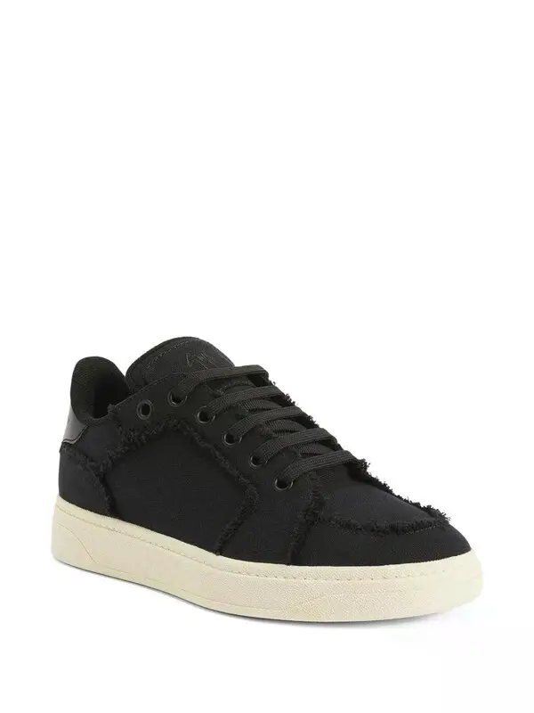 GIUSEPPE ZANOTTI Frayed-detail Low-top Sneakers - Black