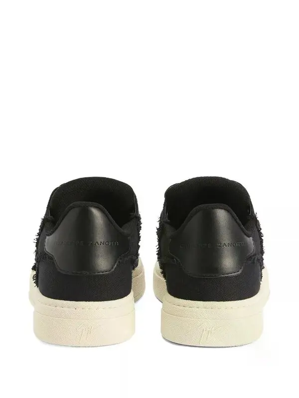GIUSEPPE ZANOTTI Frayed-detail Low-top Sneakers - Black