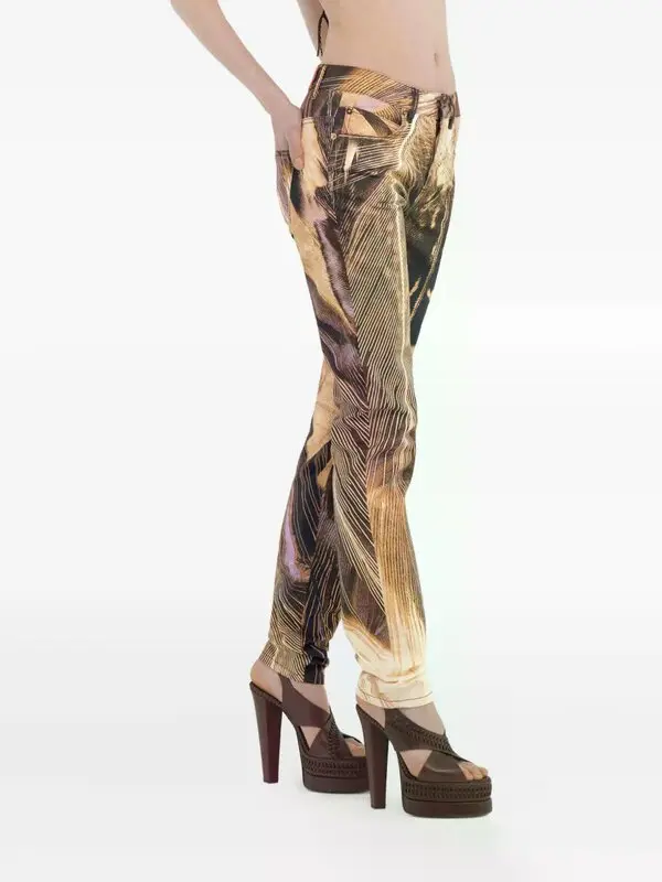 Roberto Cavalli Feather-print Trousers