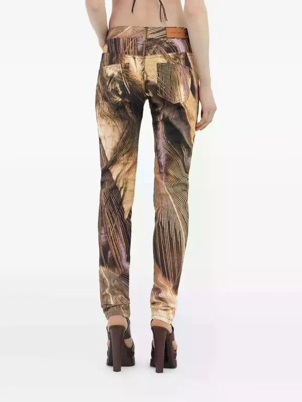 Roberto Cavalli Feather-print Trousers