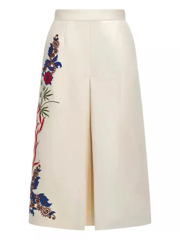 Roberto Cavalli Floral-embroidered Midi Skirt