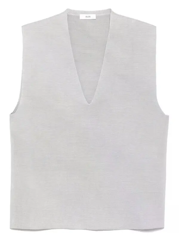 RIER Silk Knitted Vest - Grey