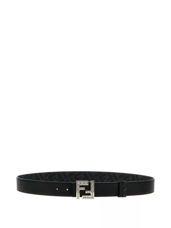 Fendi Squared Ff Reversible Belt - Black