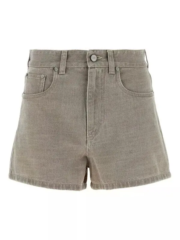 Fendi Stamp 1925 Logo-embroidered Denim Shorts - Neutrals