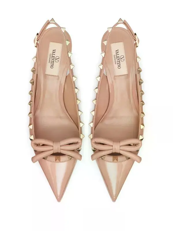 Valentino Garavani 60mm Rockstud Bow Slingback Pumps - Pink