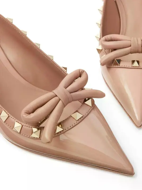 Valentino Garavani 60mm Rockstud Bow Slingback Pumps - Pink
