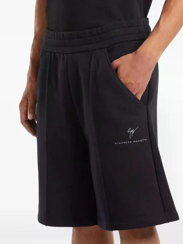 GIUSEPPE ZANOTTI Cotton Track Shorts - Black