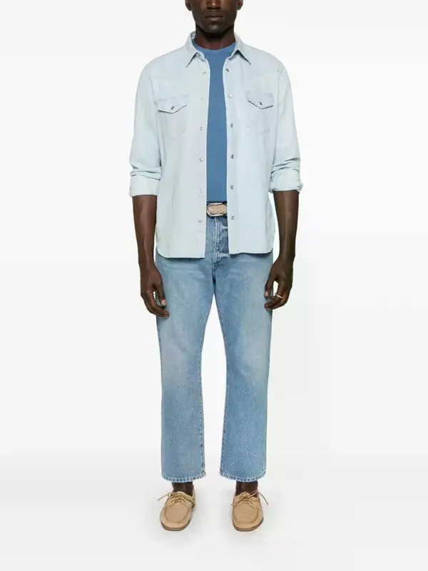 TOM FORD Embroidered-logo T-shirt - Blue