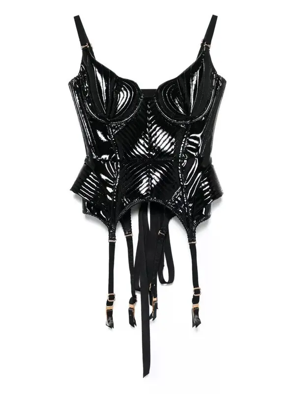 MARIA LUCIA HOHAN Zephy Corset Top - Black