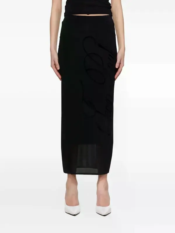 JEAN PAUL GAULTIER Flocked-logo Midi Skirt
