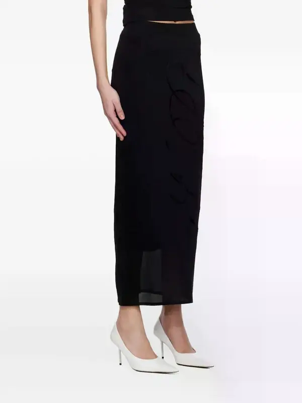 JEAN PAUL GAULTIER Flocked-logo Midi Skirt