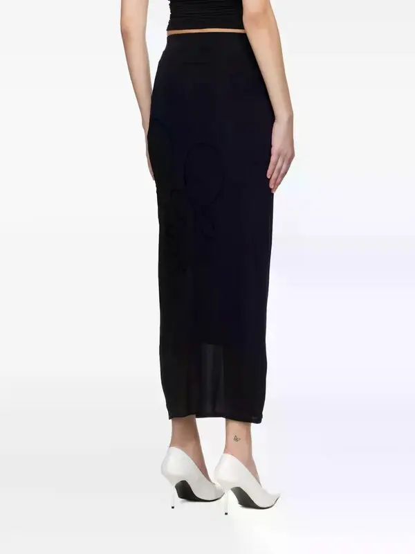 JEAN PAUL GAULTIER Flocked-logo Midi Skirt