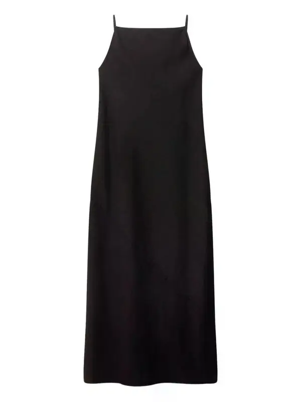 Another Tomorrow Square-neck Slip Dress - Black